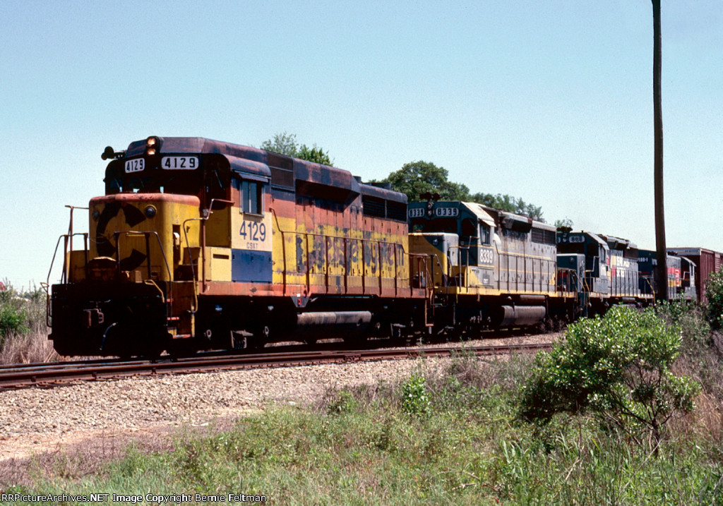 CSX (Baltimore & Ohio) GP30 #4129, (Clinchfield) SD40 #8339, (Seaboard System) SD40-2 #8118 and ...